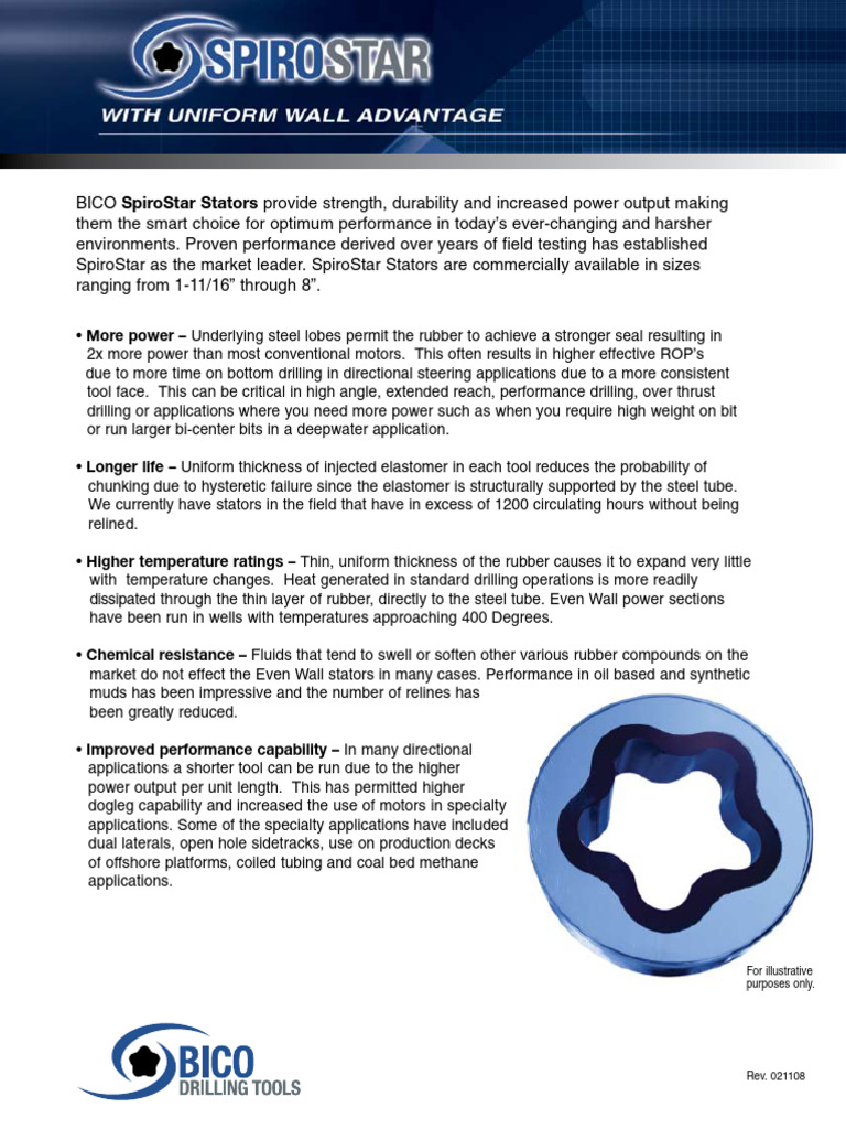 BICO_SpiroStar_SpecSheet | PDF | Oil Well | Natural Rubber