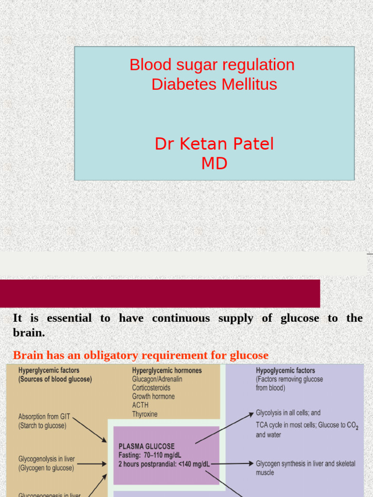 Blood Sugar Regulation and Diabetes Overview | PDF | Hyperglycemia ...