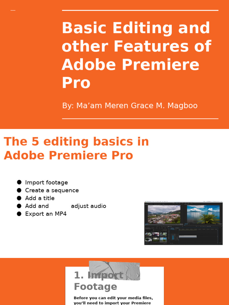 Basic Editing of Adobe Premiere Pro | PDF | Software