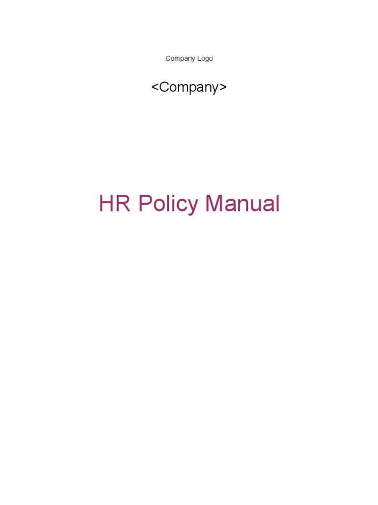 HR Policy Manual Template | PDF | Disability | Employment