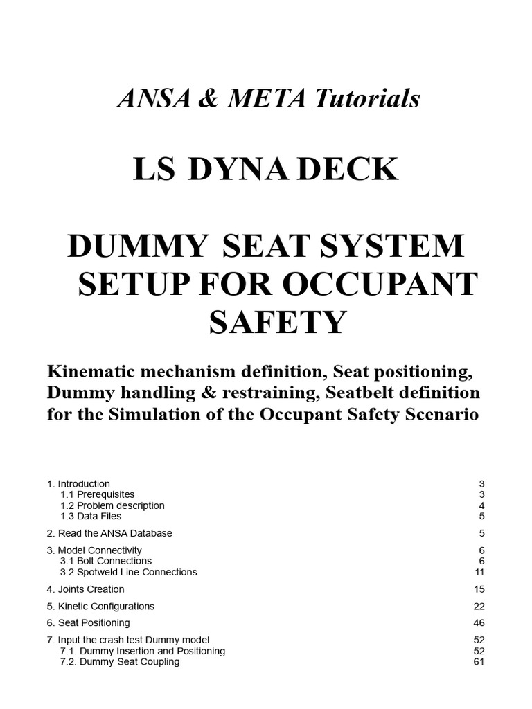 Dummy Seat | PDF | Seat Belt | Simulation