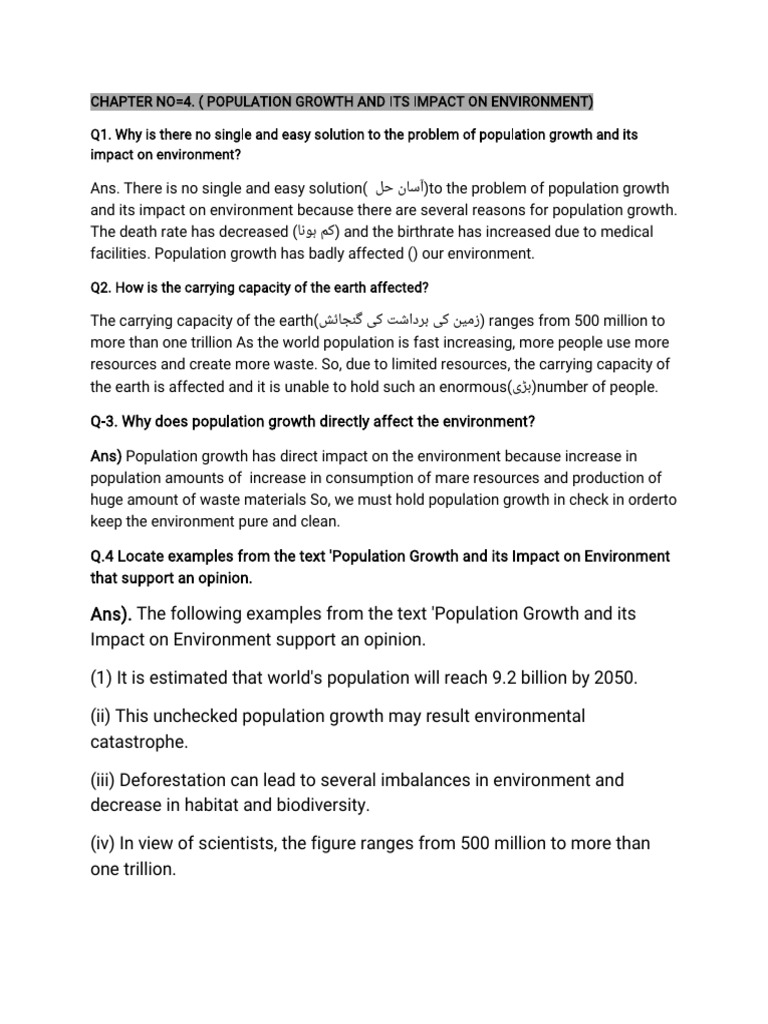 CHAPTER NO 4. Population Growth | PDF