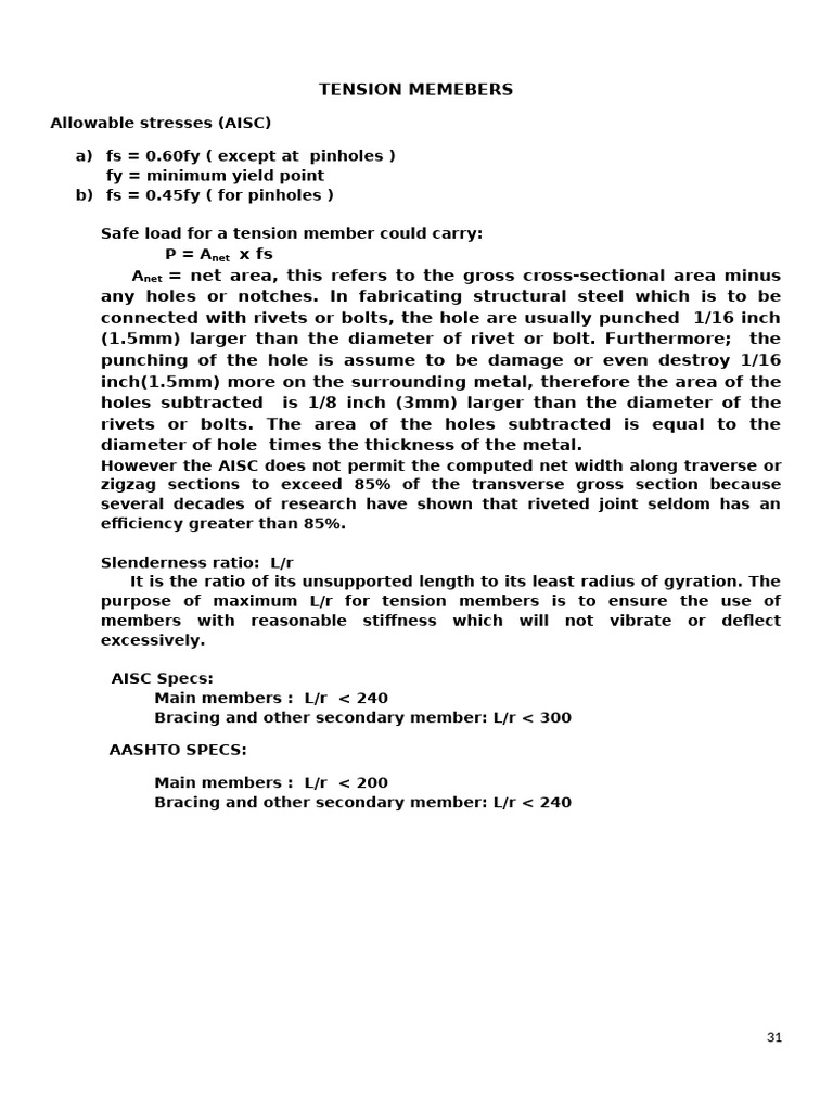 Tension Memebers Lectures, Examples | PDF | Rivet | Screw