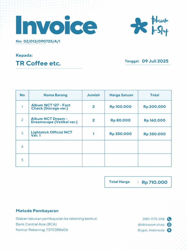 Invoice - 012 - TR Coffee Etc | PDF
