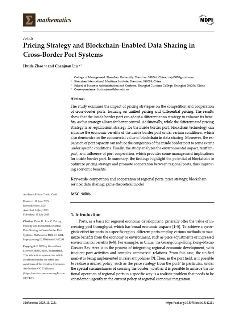 Mathematics 13 02281 | PDF | Pricing | Game Theory