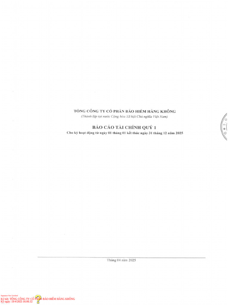 BCTC Quý 1 2025 | PDF