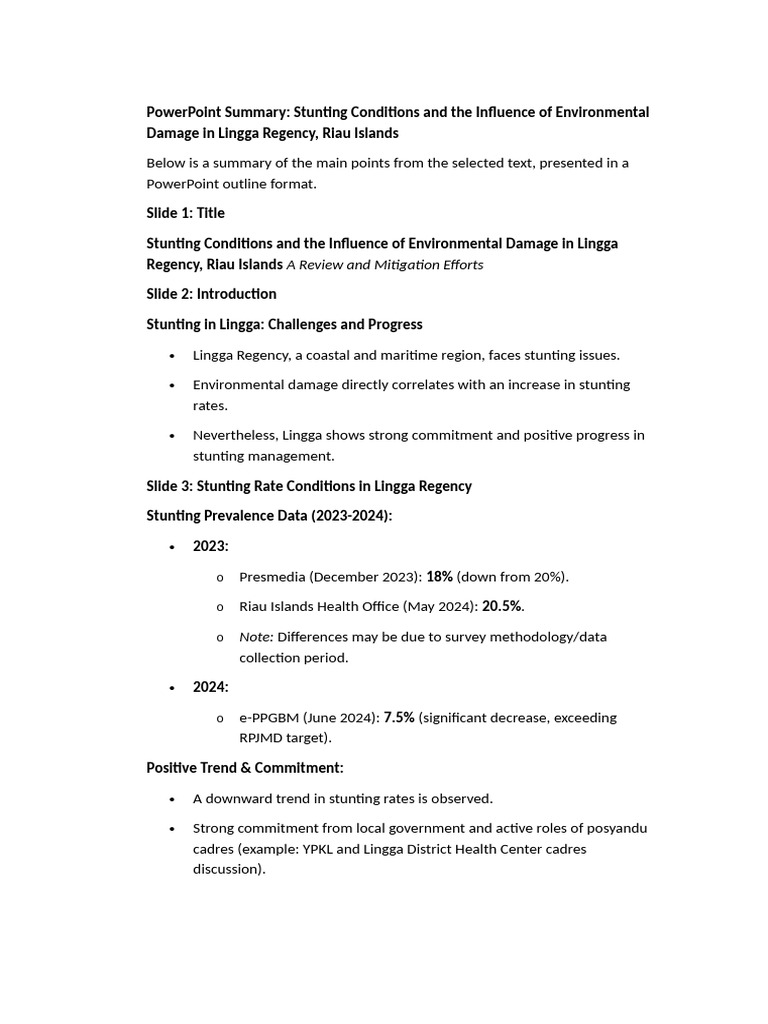 PowerPoint Summary Lingga in Engkish | PDF