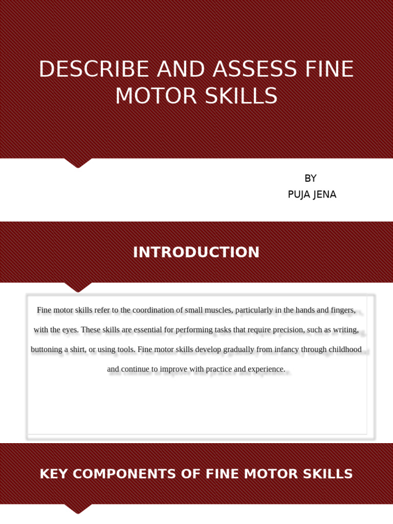 Fine Motor Skills Assessment Guide | PDF | Neuroscience | Nervous System