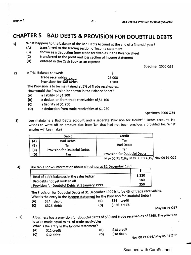 Bad and Doubtful Debts | PDF
