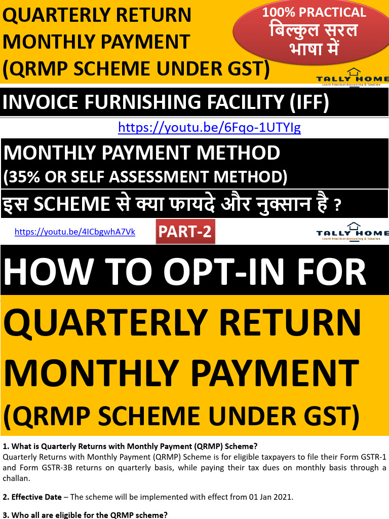GSTRB Quarterly Return Month Payment Scheme PDF | PDF | Taxes | Tax Refund