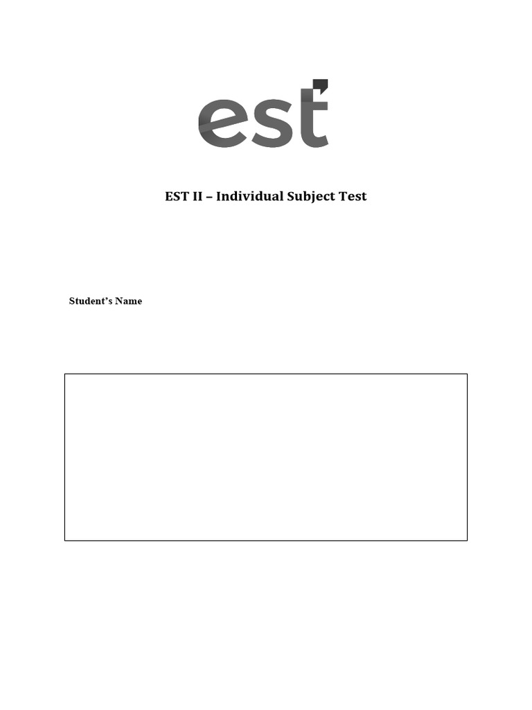 EST II Chemistry Test Overview | PDF | Reaction Rate | Chemical Reactions