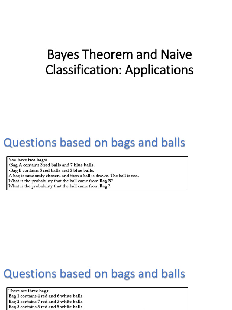 Naive Bayes Theorem For Ai | PDF | Sensitivity And Specificity ...