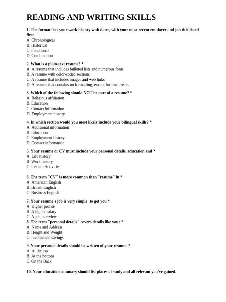 Essential Resume and Writing Skills Guide | PDF | Résumé | Essays