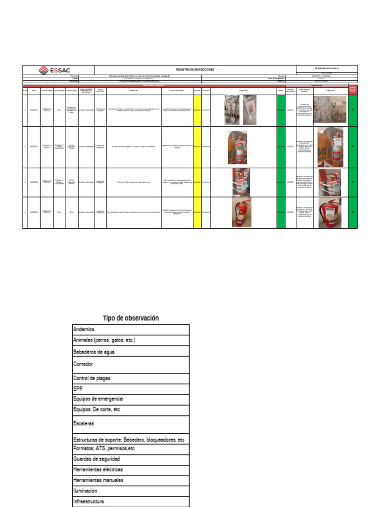 Inspección SST # 4 - Proservice - Esmeralda 04.06.22 - Validada | PDF | Agua