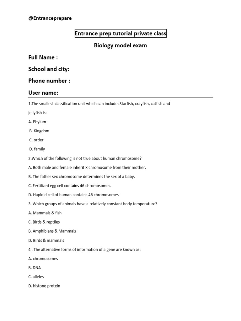 Biology Model Ep Tutorial | PDF | Cell (Biology) | Dominance (Genetics)