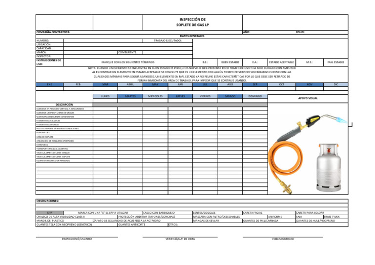 Check-List de Soplete Gas PL | PDF