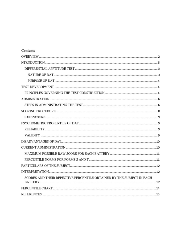 Dat Report! | PDF | Test (Assessment) | Psychometrics