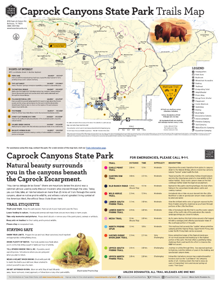 Caprock Canyon State Park Trail Map | PDF