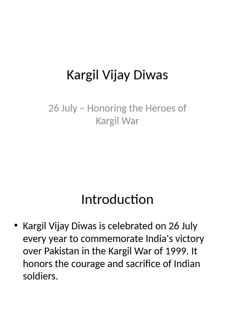 Kargil Vijay Diwas: Honoring Heroes | PDF