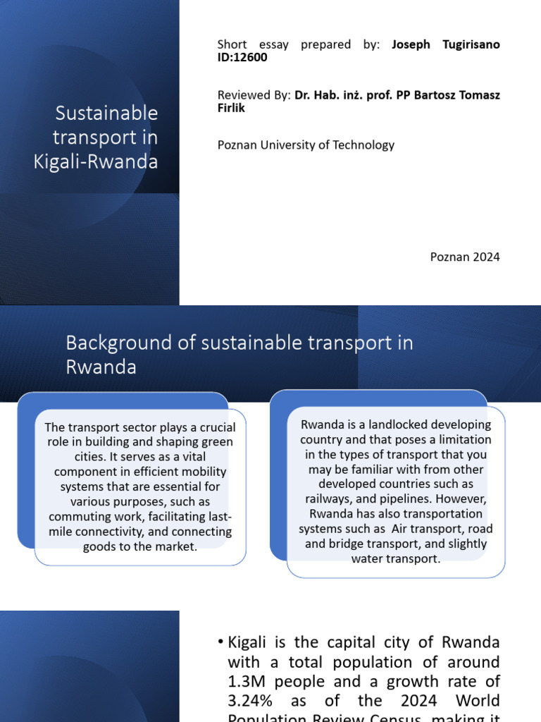 Sustainable Transport in Kigali-Rwanda | PDF | Sustainable Transport ...