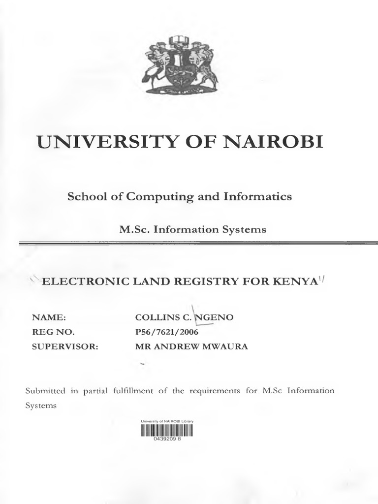 Ngeno - Electronic Land Registry For Kenya | PDF | Personal ...