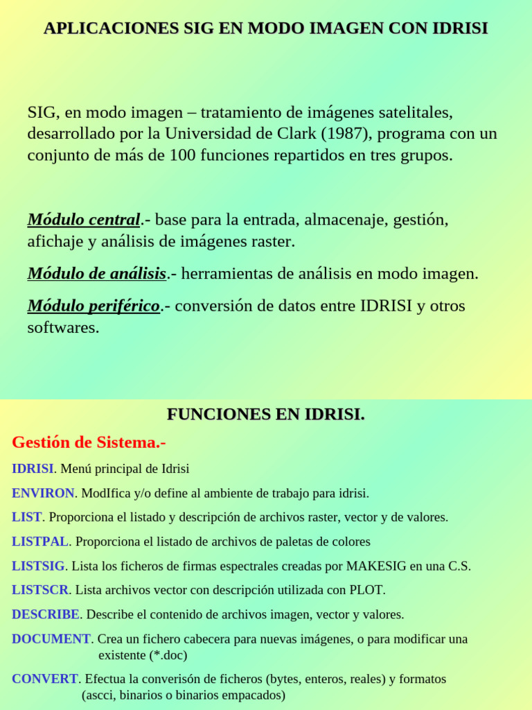 Intsigraster Idrisi | PDF | Sistema de información geográfica | Archivo ...
