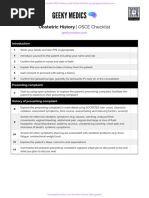 OSCE Obstetric History Taking Checklist | PDF | Pregnancy | Childbirth