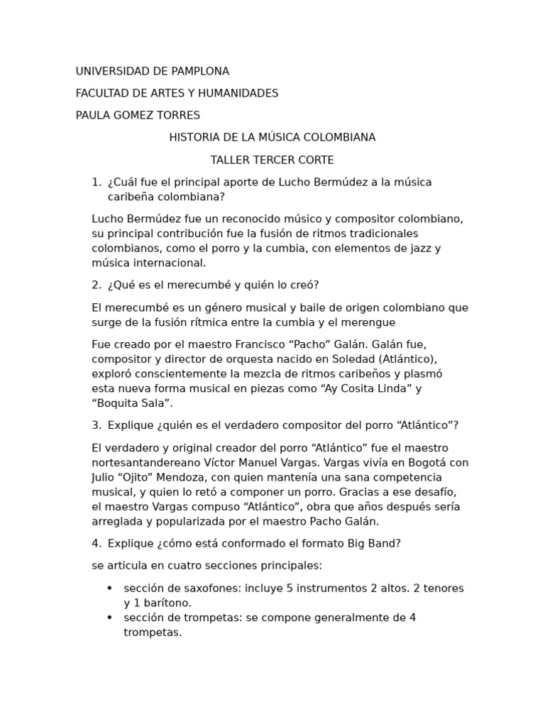 H Musica Colombiana | PDF | Jazz | Musicología