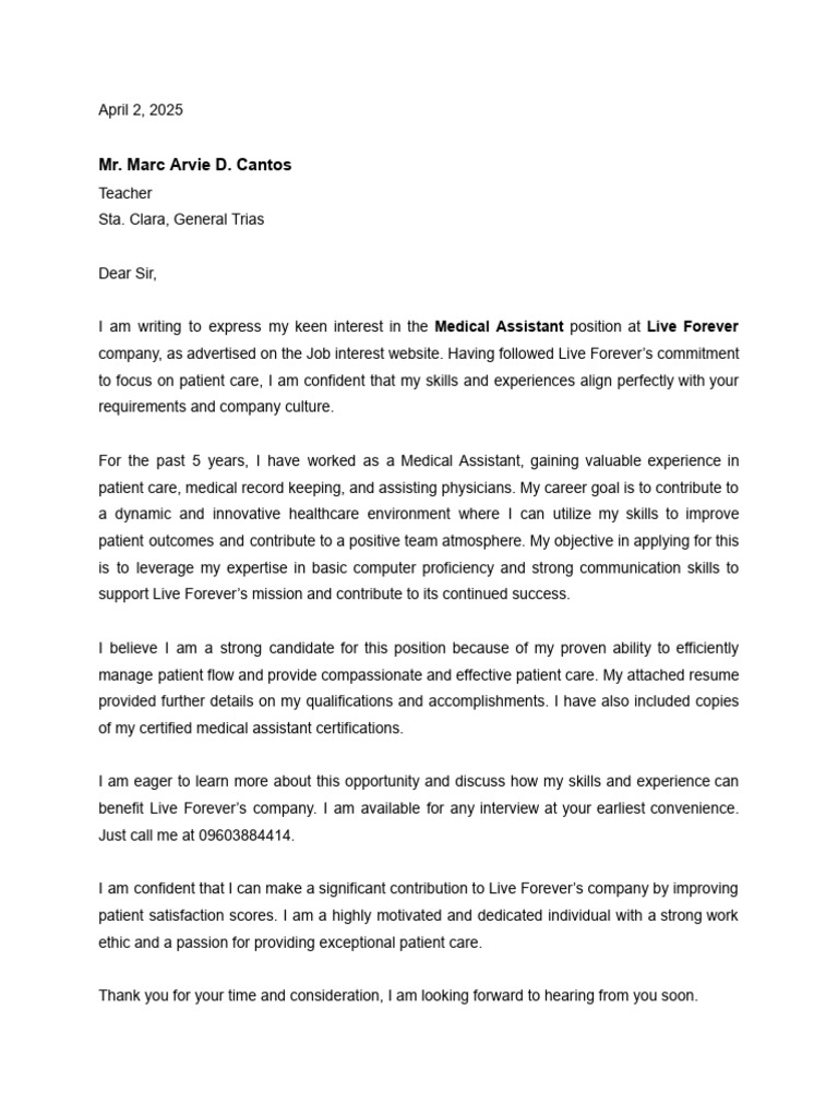 Cover Letter Rws | PDF