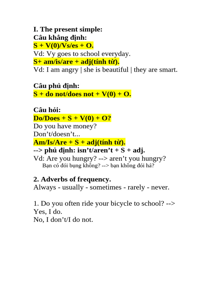 The Present Simple | PDF