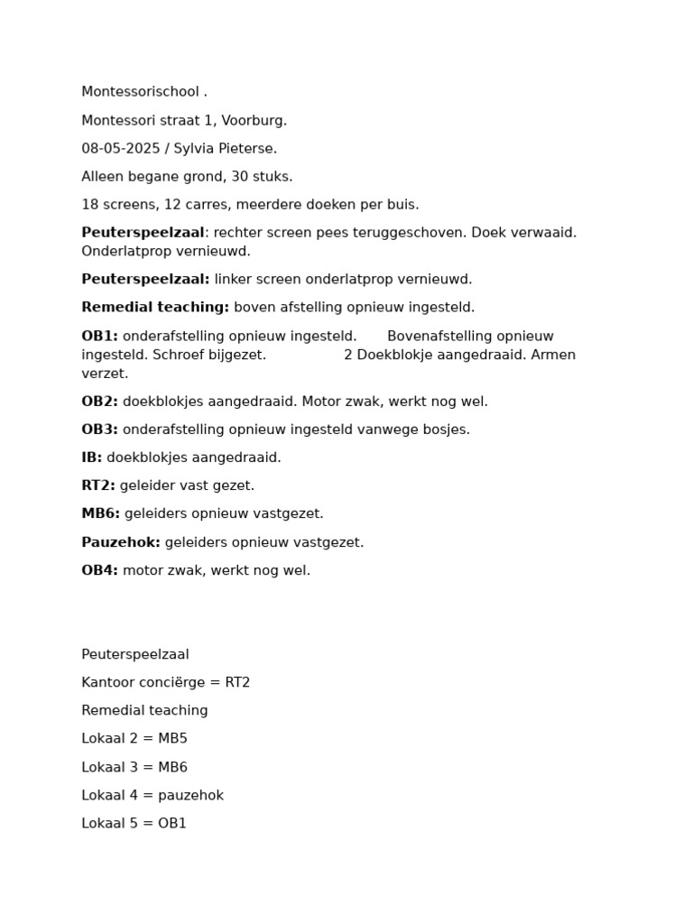 Peuterspeelzaal Peuterspeelzaal: Remedial Teaching: OB1 | PDF