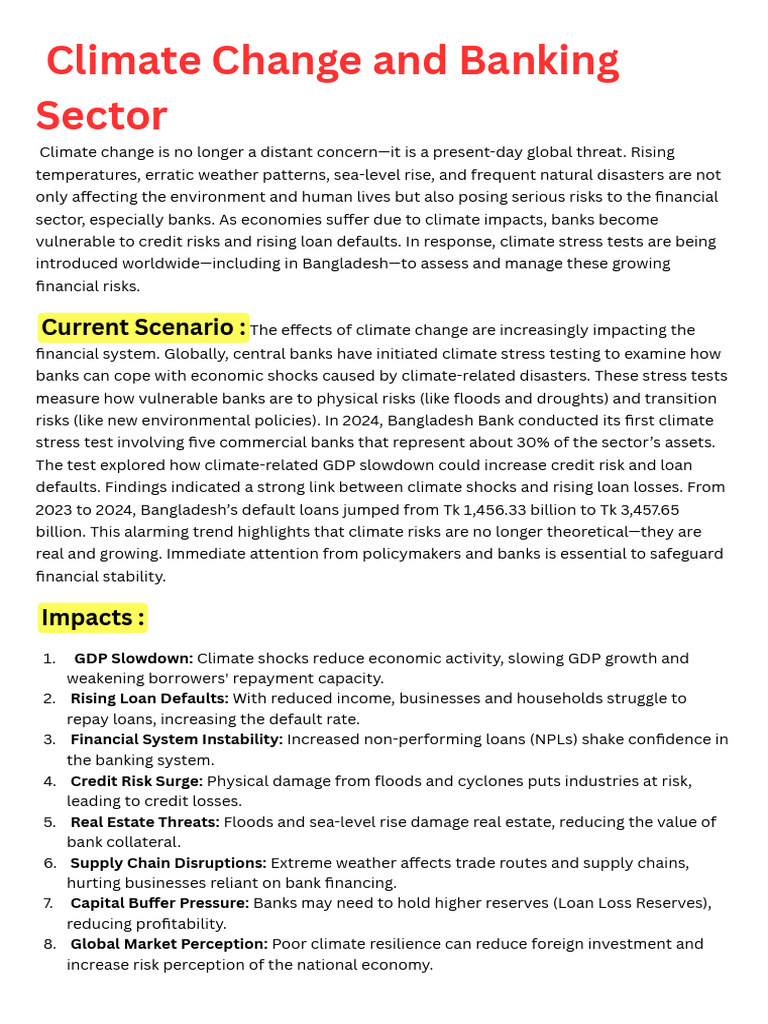 Climate Change Risks in Banking Sector | PDF | Banks | Climate Change