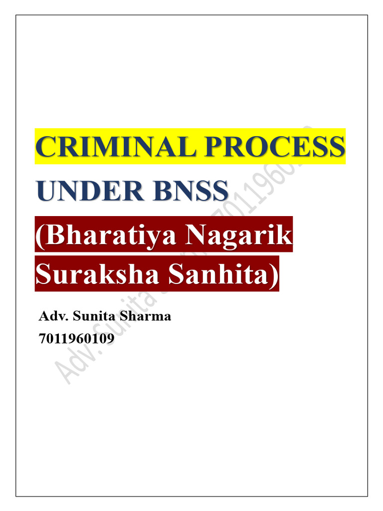 Understanding The Criminal Justice Process Under BNSS 1752255293 | PDF ...