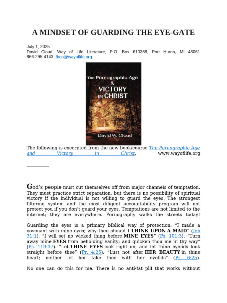 A Mindset of Guarding The Eye | PDF