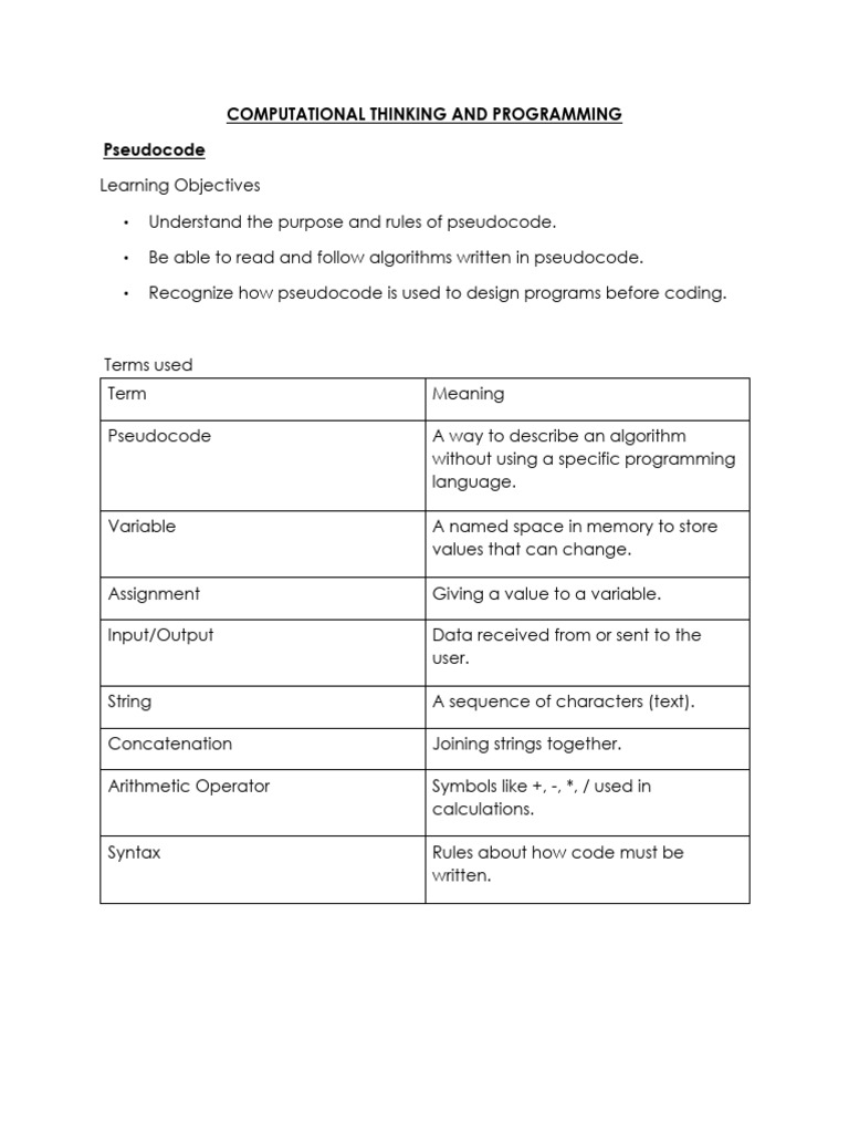 Comp. Thinking and Programming | PDF | Input/Output | Computer Programming