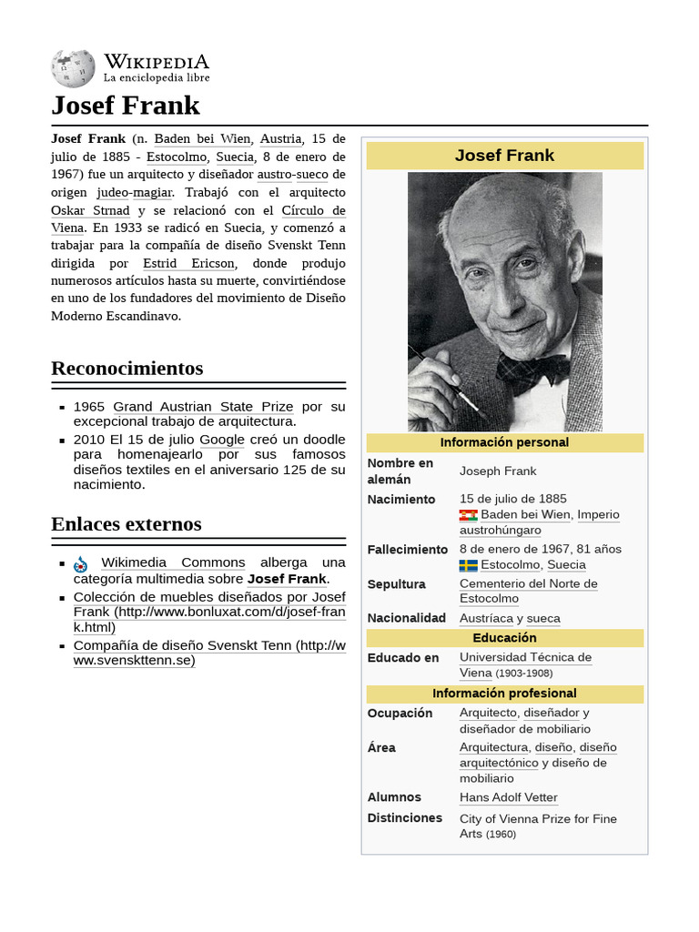 Josef Frank | PDF | Las artes | Innovación