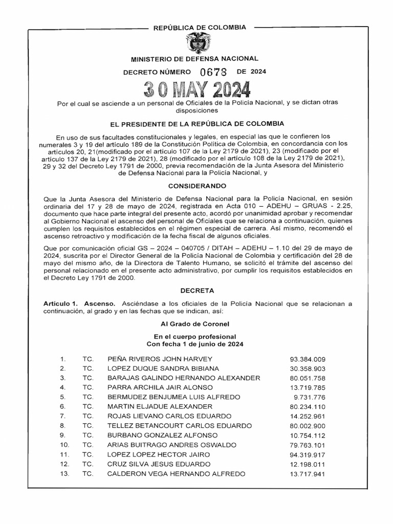 Decreto 0678 de 30 de Mayo de 2024 | PDF | Cumplimiento de la ley ...