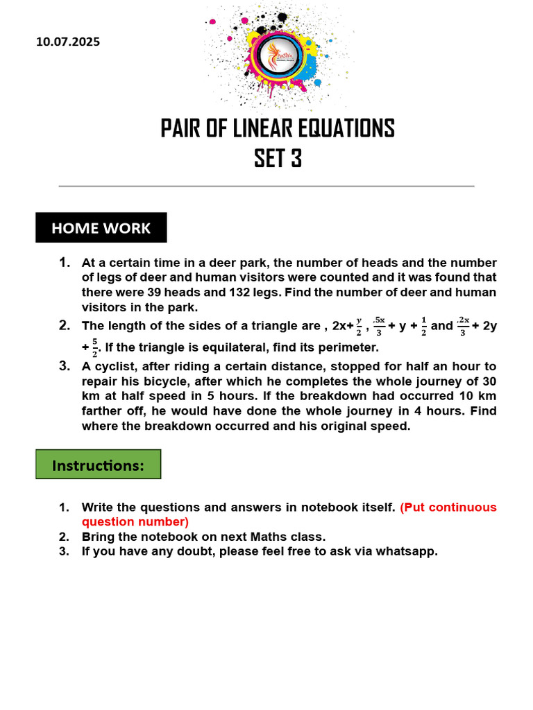 Maths - HW - Set 3 | PDF