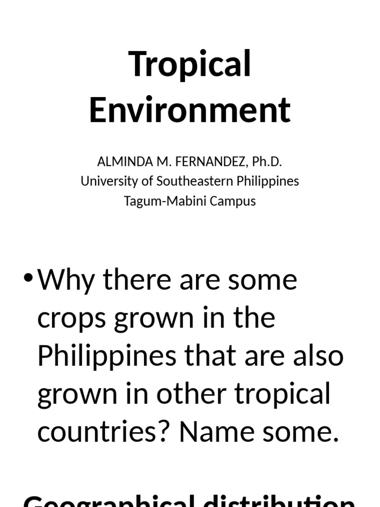 The Tropical Environment | PDF | Tropics | Equator
