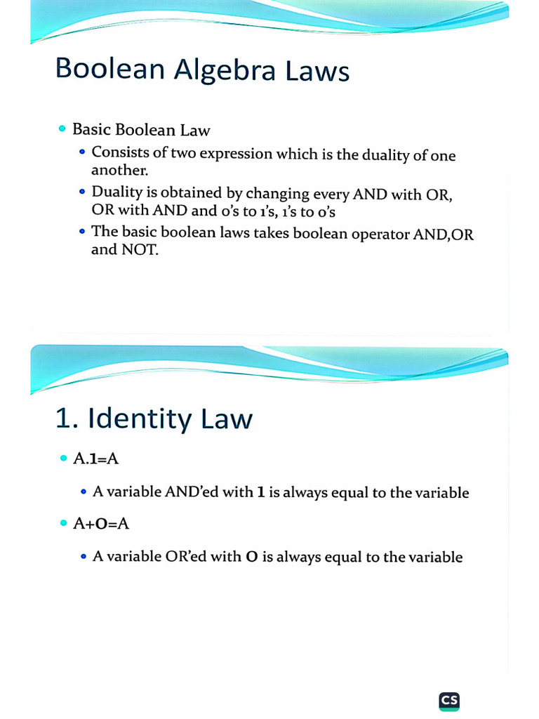 Boolean Algebra Laws | PDF