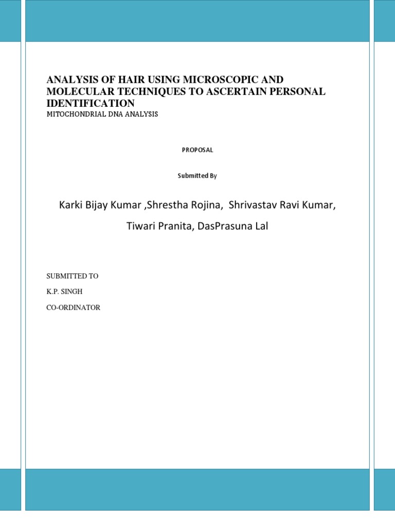 Analysis of Hair Using Microscopic and Molecular Techniques To ...