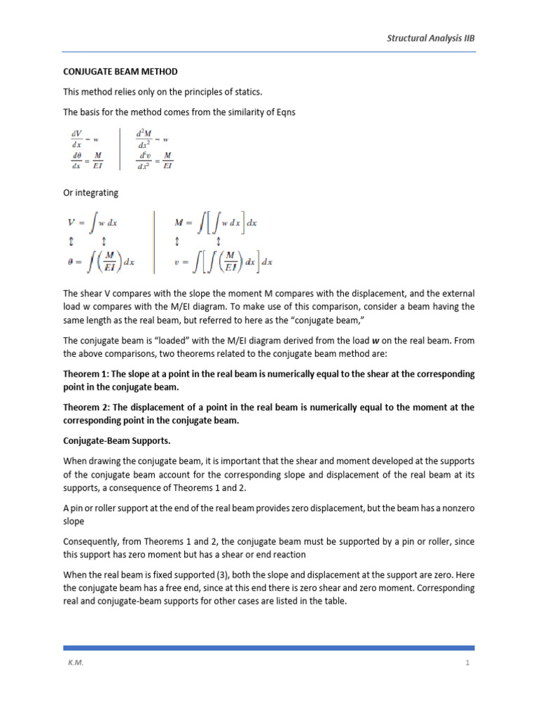EECI 3233 Lecture Conjugate Beam | PDF | Mechanics | Mechanical Engineering