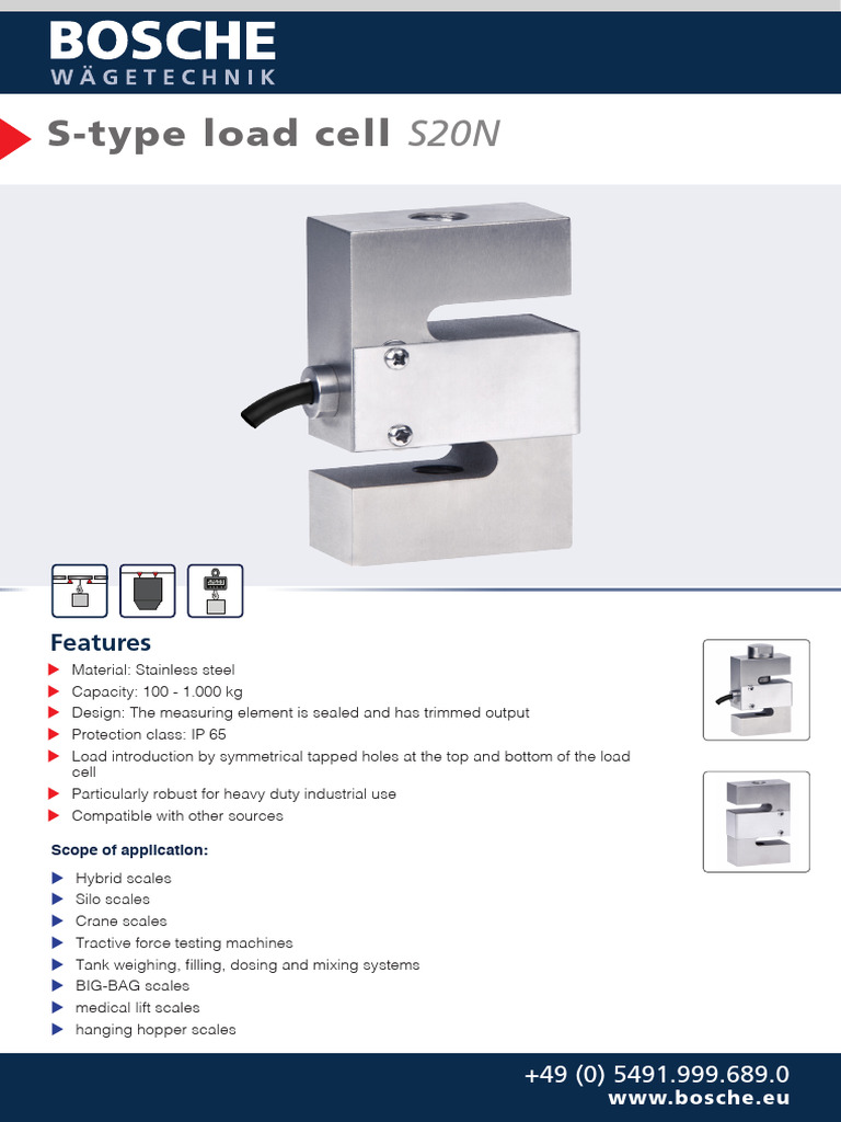 S20N S-Formige Wagezelle E | PDF | Electronics | Manufactured Goods