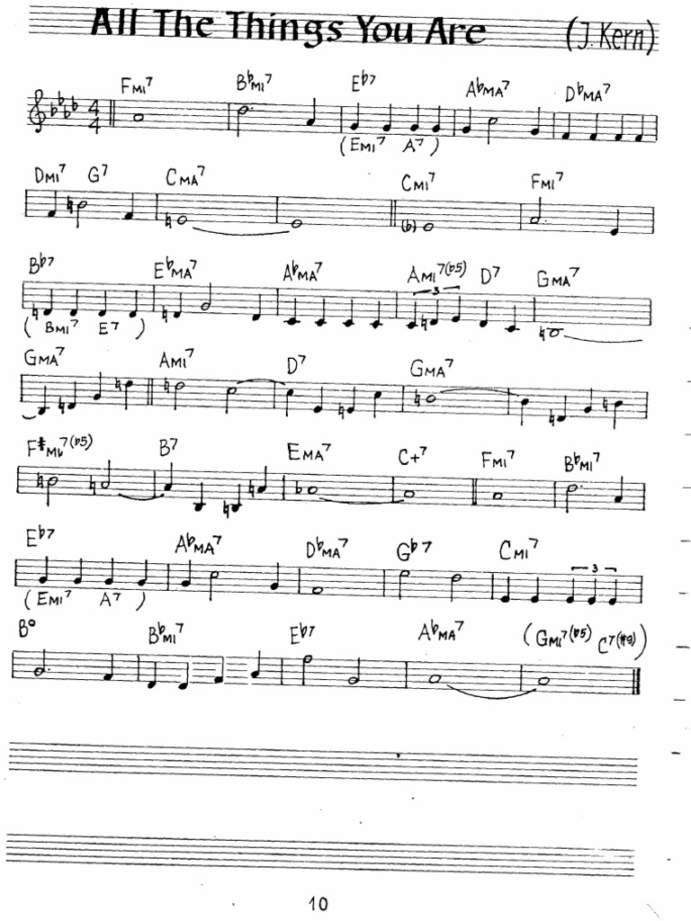 All The Things You Are Ab Lead Sheet | PDF