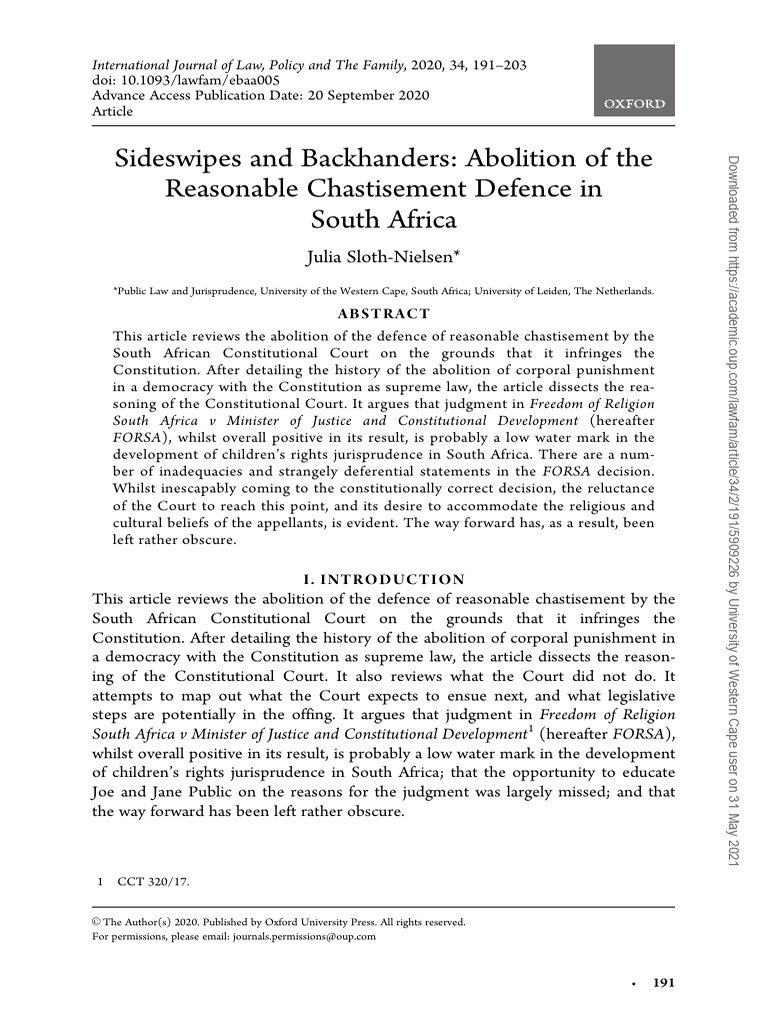 Sideswipes and Backhanders Abolition of The | PDF | Assault | Violence