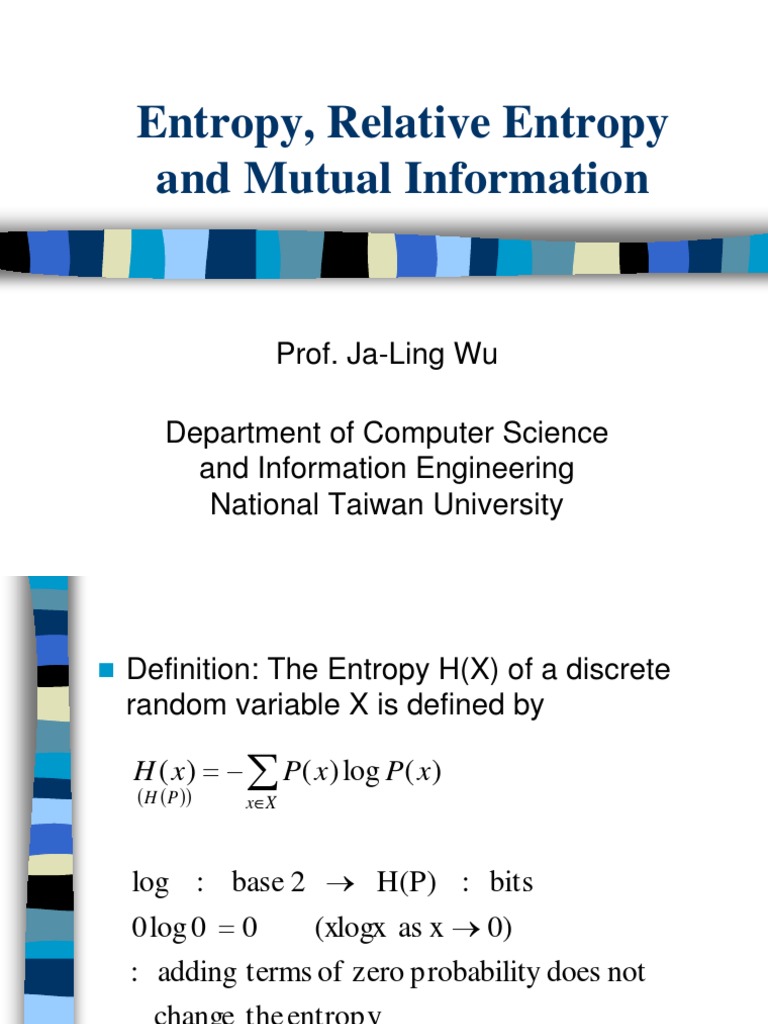 Information Theory Entropy Relative Entropy | PDF | Stationary Process ...
