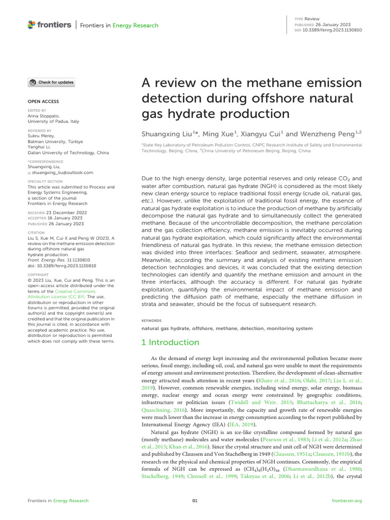 A Review On The Methane Emission Detection During Offshore Natural Gas ...