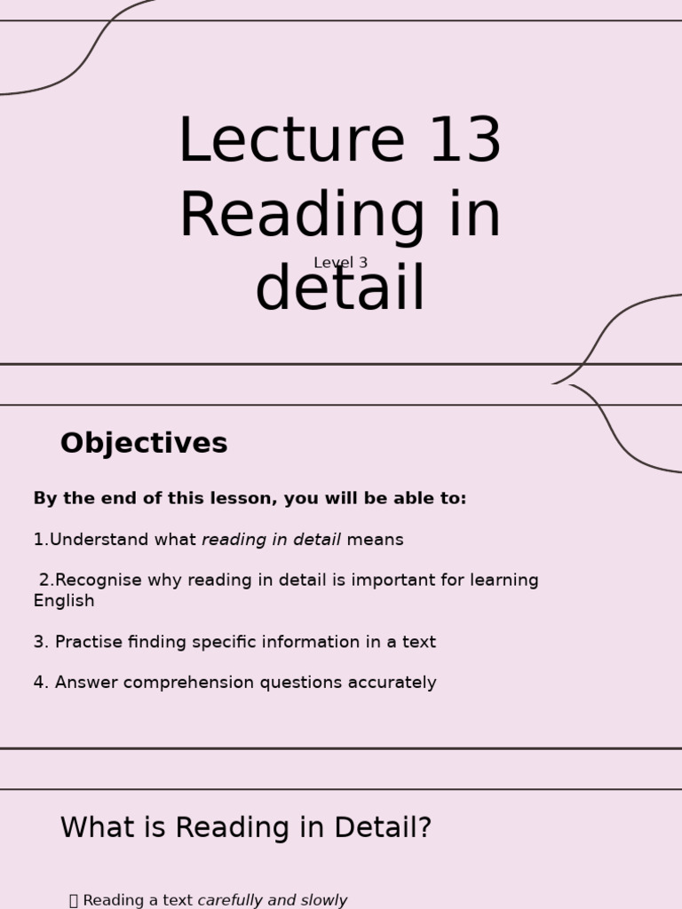 Importance of Detailed Reading Skills | PDF | Reading Comprehension | Foods