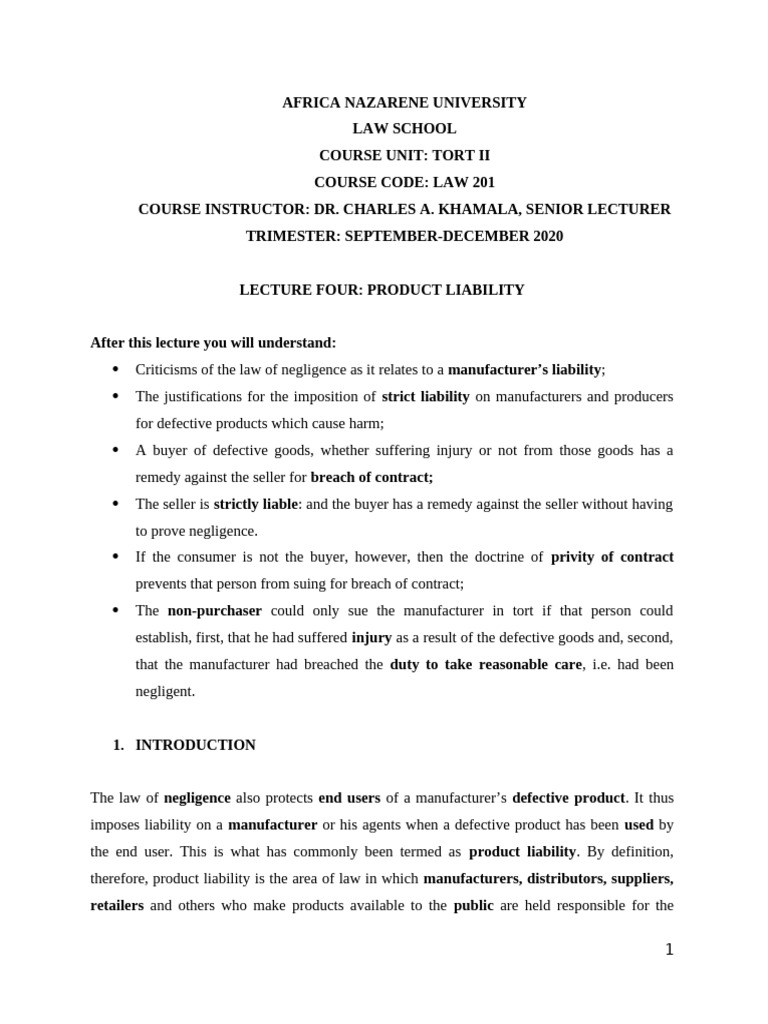 Understanding Product Liability Law | PDF | Product Liability | Negligence