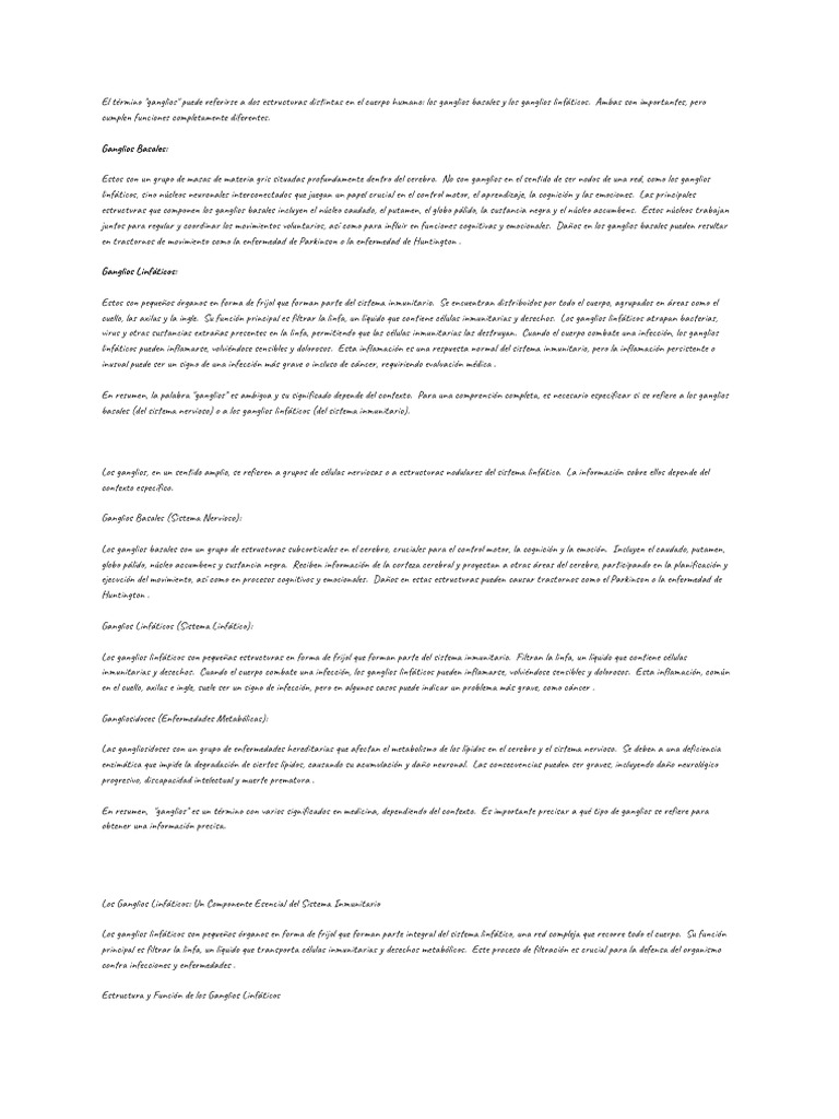 Ganglios Linfáticos | PDF | Ganglio linfático | Ganglios basales